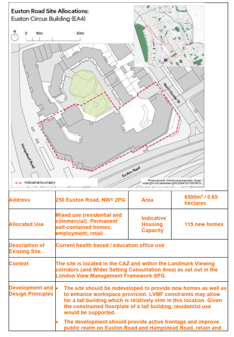 Save 250 Euston Road and Tolmers Square